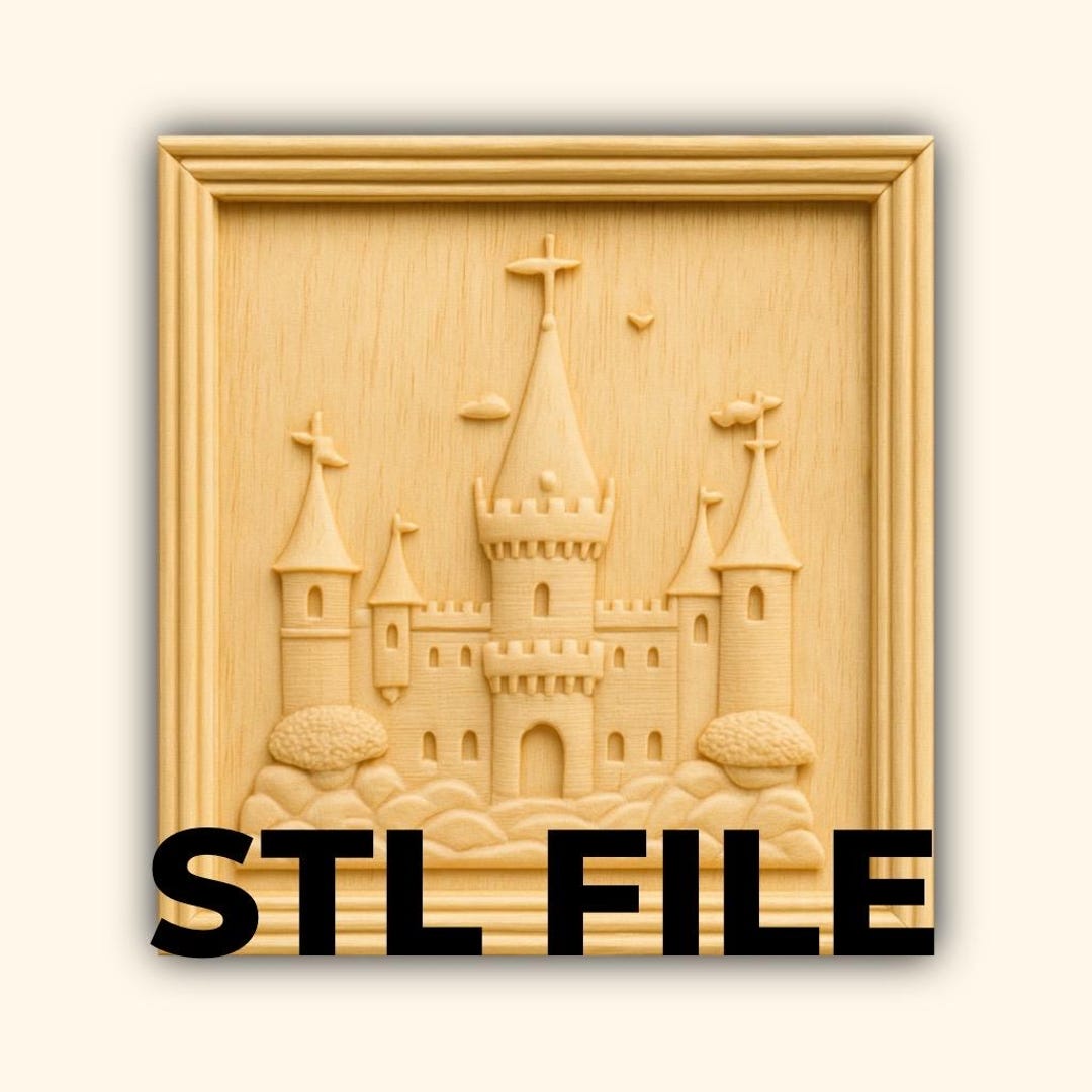 Medieval Castle Relief Cut STL File for CNC Relief Carving & 3D ...