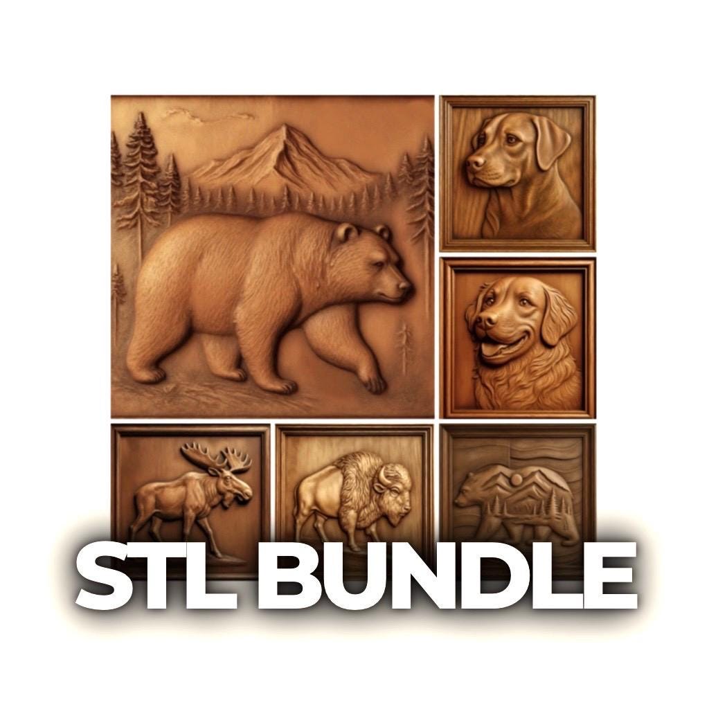Wildlife 6-pack STL Bundle – Animal Relief Cut Designs for CNC & 3D ...