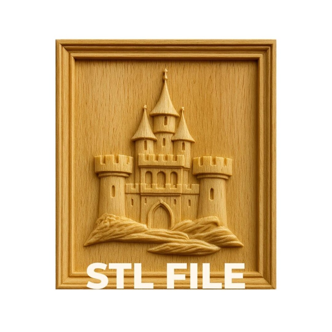 Castle Relief Cut STL File for CNC Relief Carving & 3D Printing ...