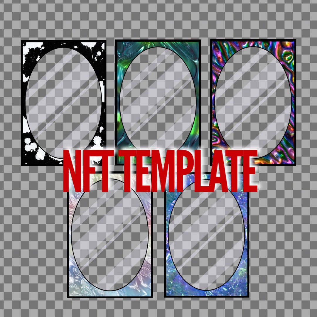 Trading Card NFT Template Bundle, Transparent Background,digital ...
