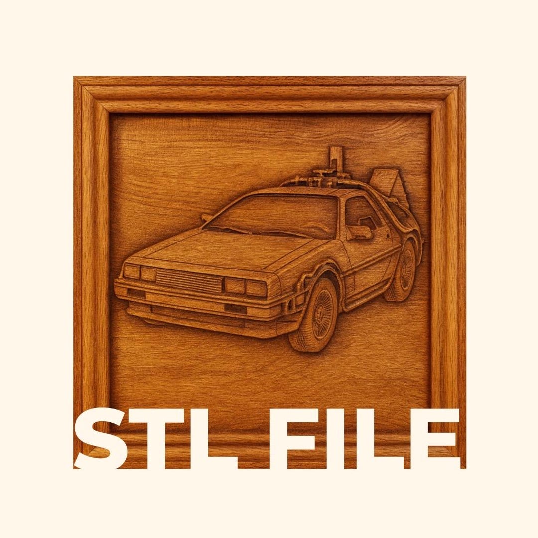 Delorean Time Machine STL File – Movie Car Relief Cut Design for CNC ...