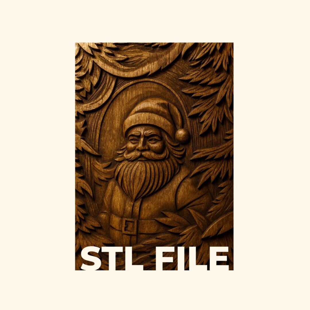Christmas Santa STL File – Detailed Holiday Relief Cut Design for CNC ...