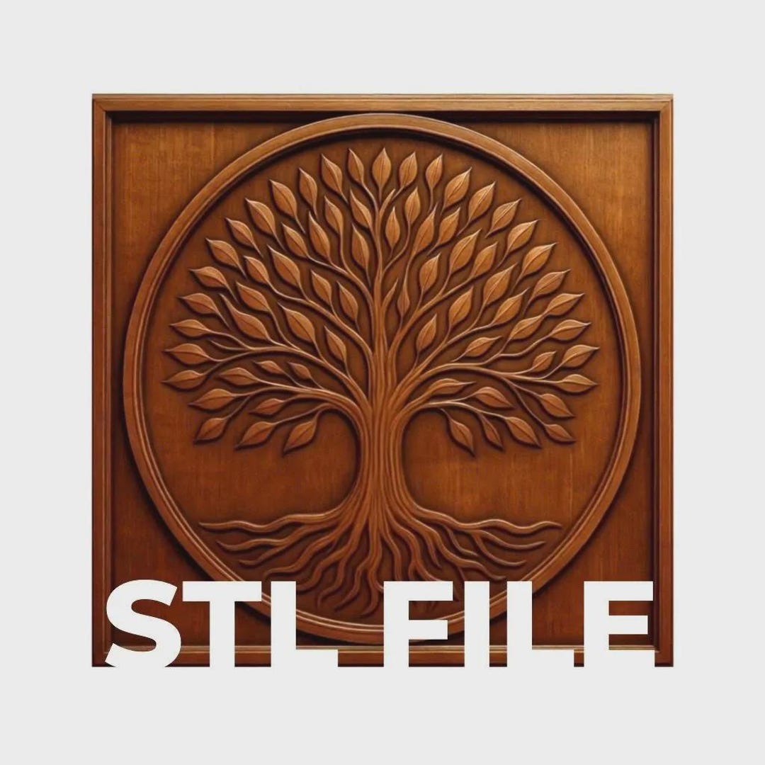 Tree of Life STL File – CNC Relief Carving & 3D Printing | Wall Art ...