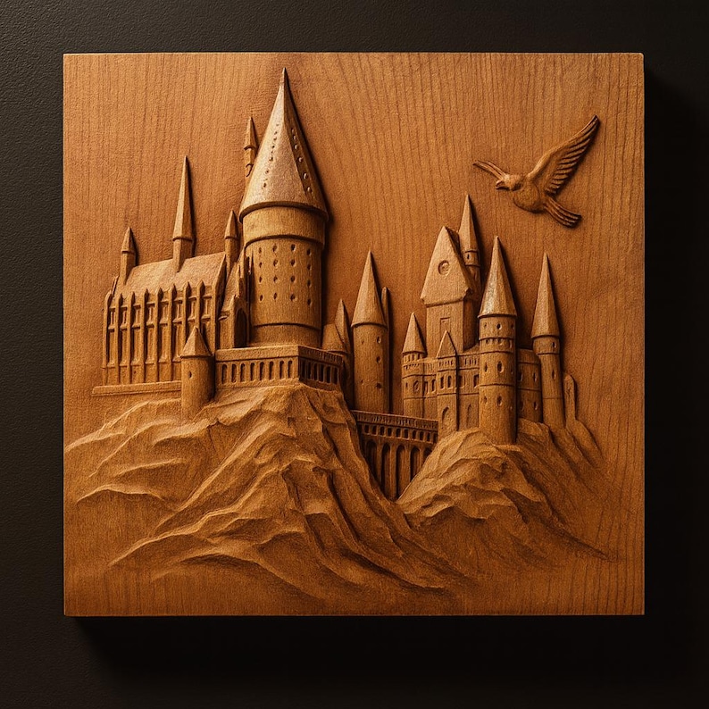 Wizarding Castle STL File – CNC Relief Carving & 3D Printing | Wall Art ...