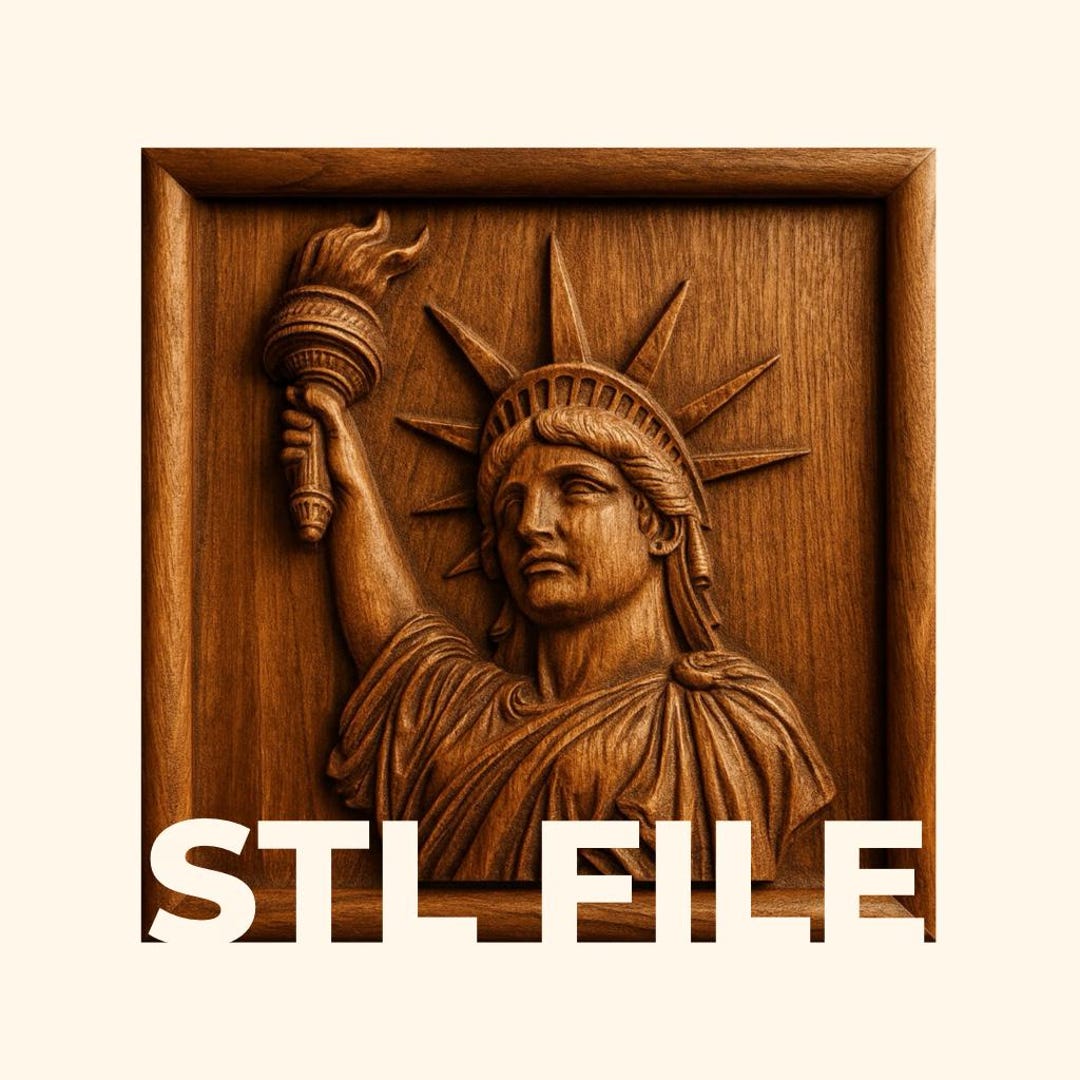 Statue of Liberty STL File – Minimal Places Scene Relief Cut Design for ...
