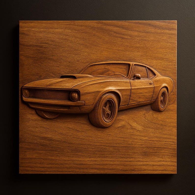 Muscle Car STL File – CNC Relief Carving & 3D Printing | Wall Art ...