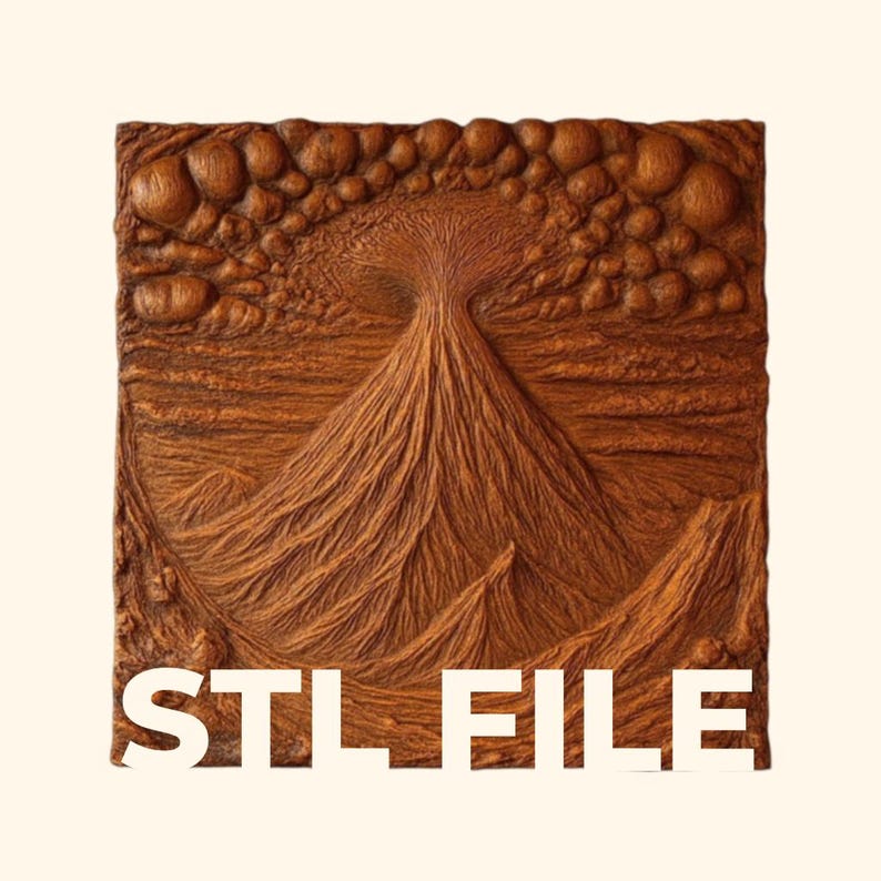 Striking Volcano Relief - CNC & 3D Printing STL File (commercial Use ...