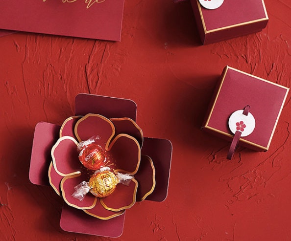 10box Burgundy Square Wedding Favor Boxes Wedding Gift Boxes - Etsy