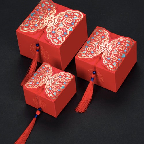 Chinese Wedding Favor Boxes Double Happiness Gift Boxes - Etsy