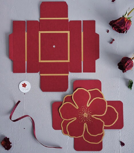 10box Burgundy Square Wedding Favor Boxes Wedding Gift Boxes - Etsy