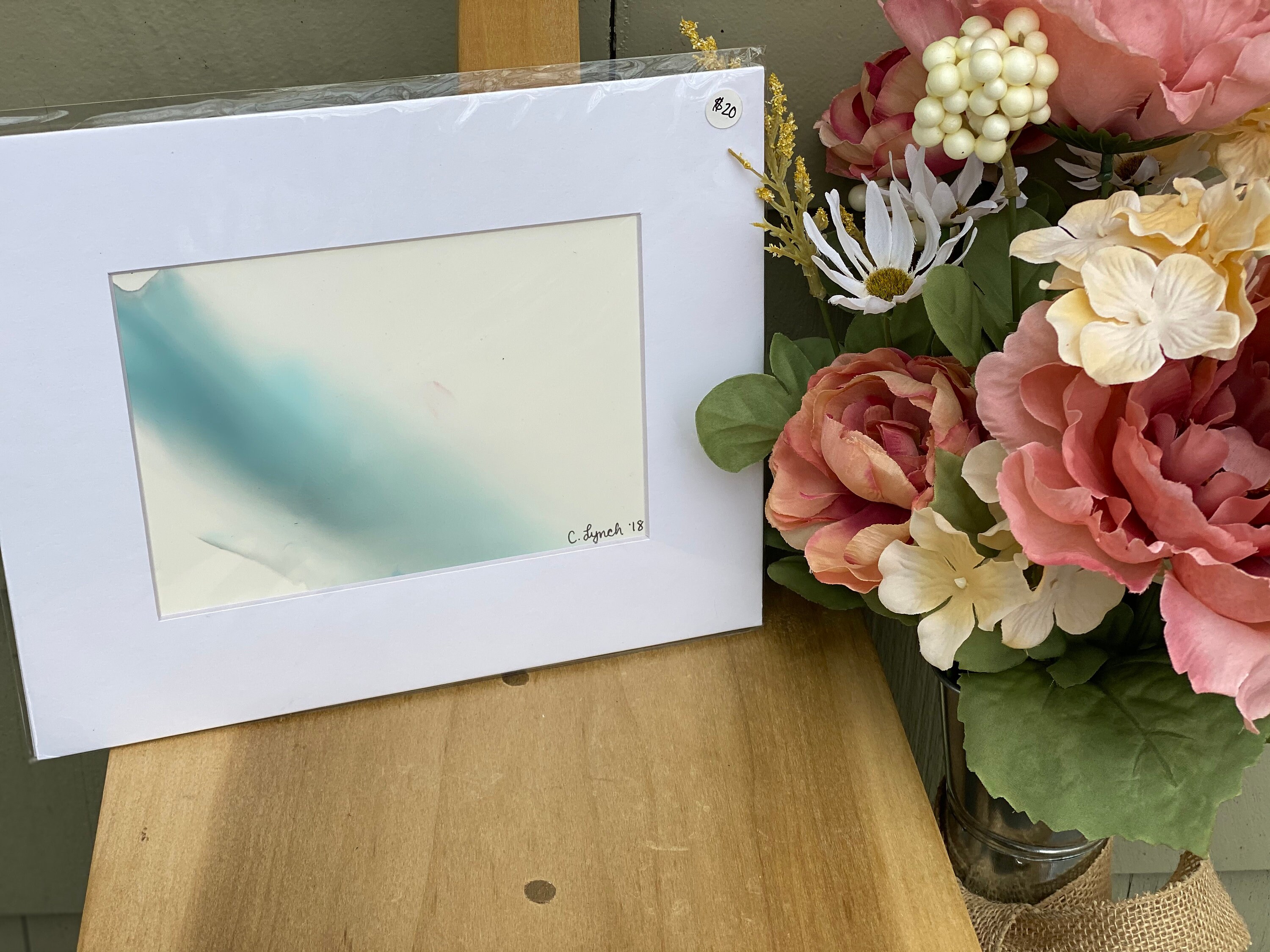 Matted 8x10 White Cardstock Rising Tide 5x7 Alcohol Ink Art on Yupo Art ...