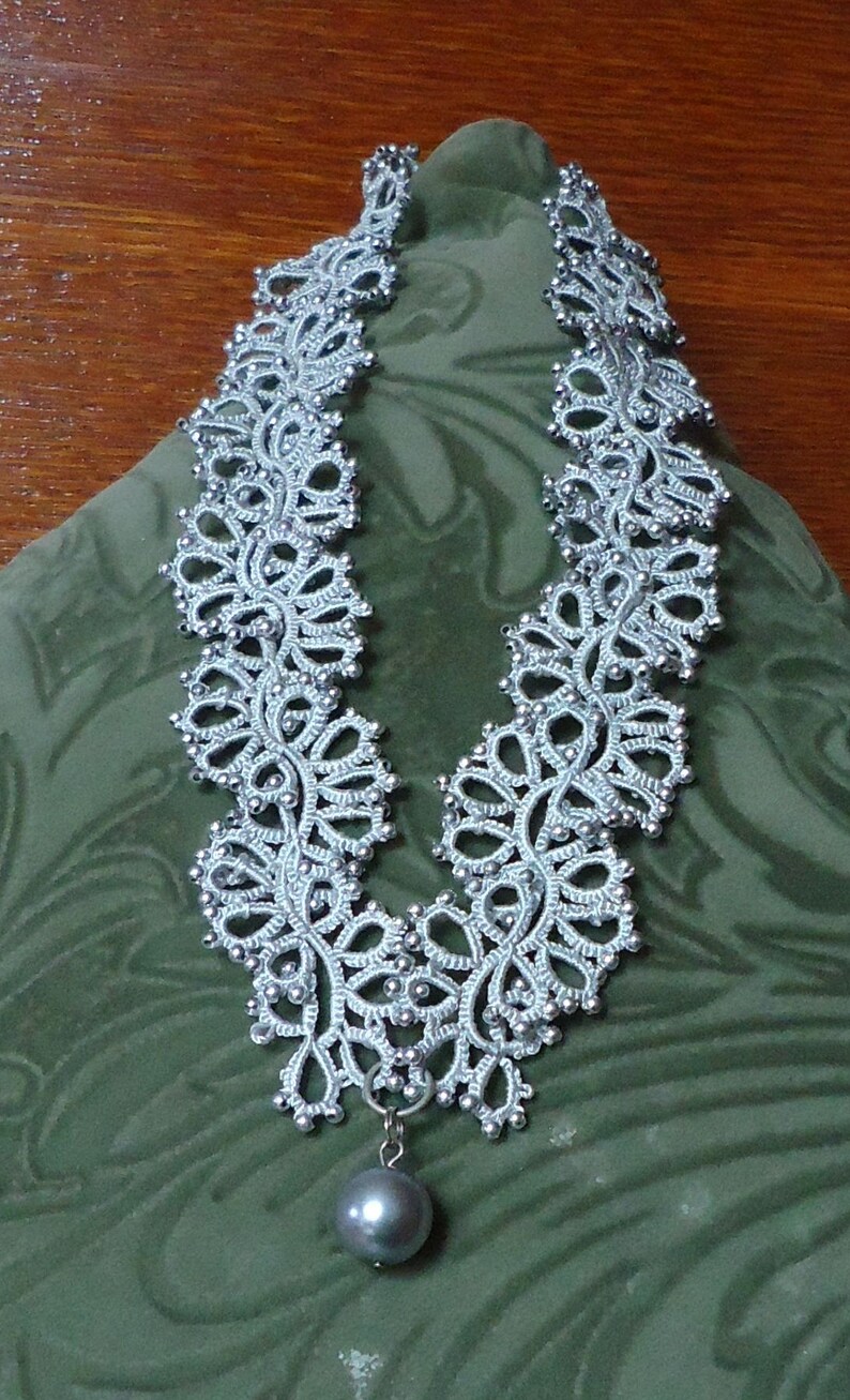 Support Ukraine Hand-tatted Beaded Carcanet silvery | Etsy