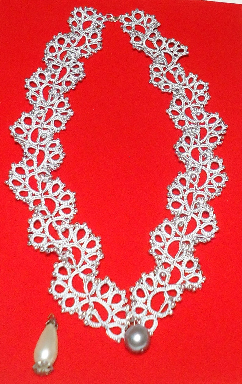 Support Ukraine Hand-tatted Beaded Carcanet silvery | Etsy