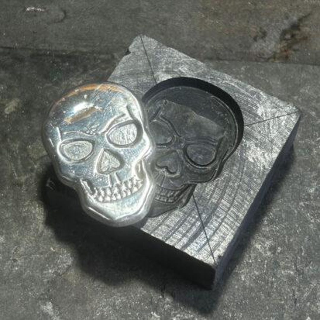 Graphite Mold, Skull Design Graphite Mold for Silver Pouring, Unique ...