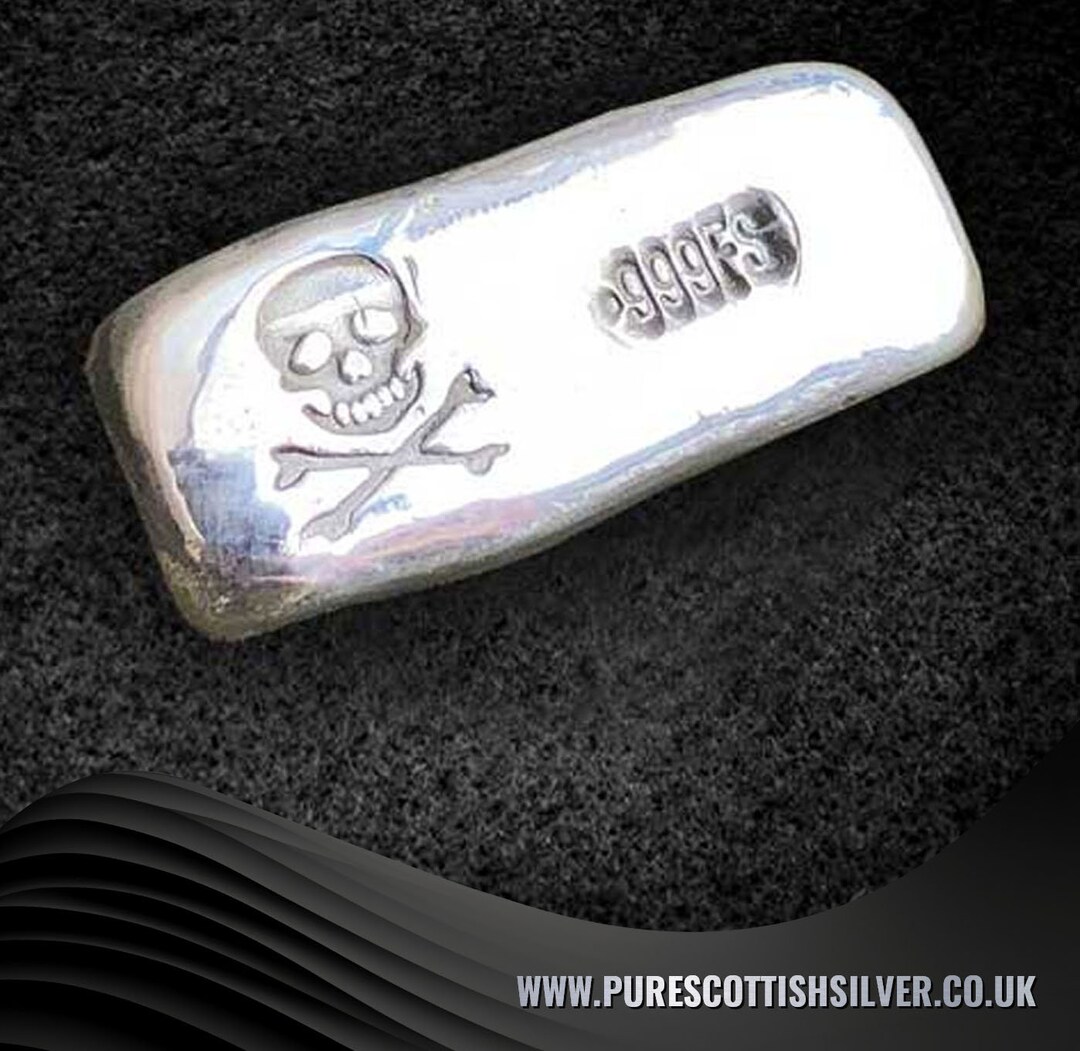 Pirate 1 Troy Oz .999 Fine Silver Bar - Hand Poured Bullion - Etsy