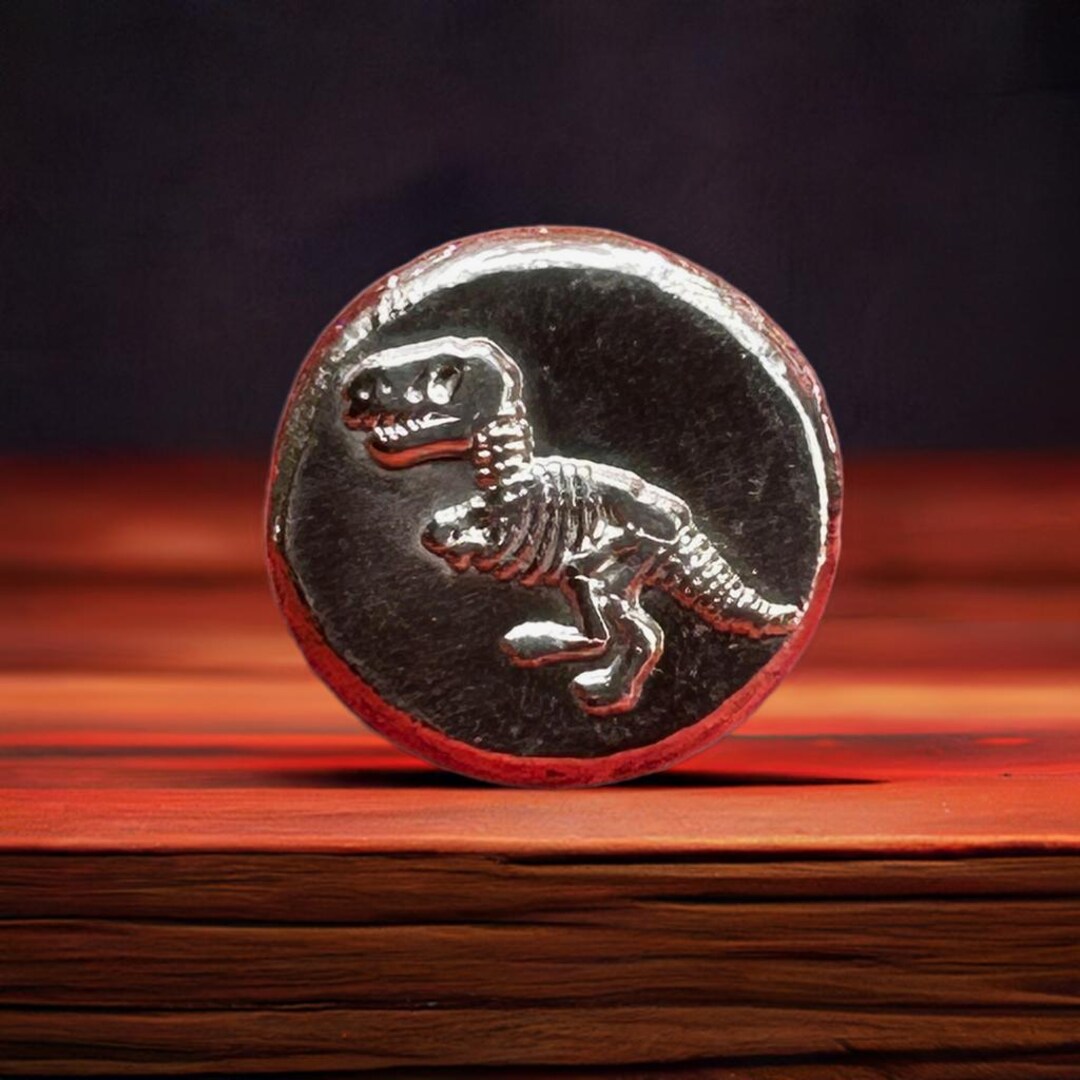 T-rex Solid Silver Round: Embossed Dinosaur Gift (1 Troy Oz, .999fs) - Etsy
