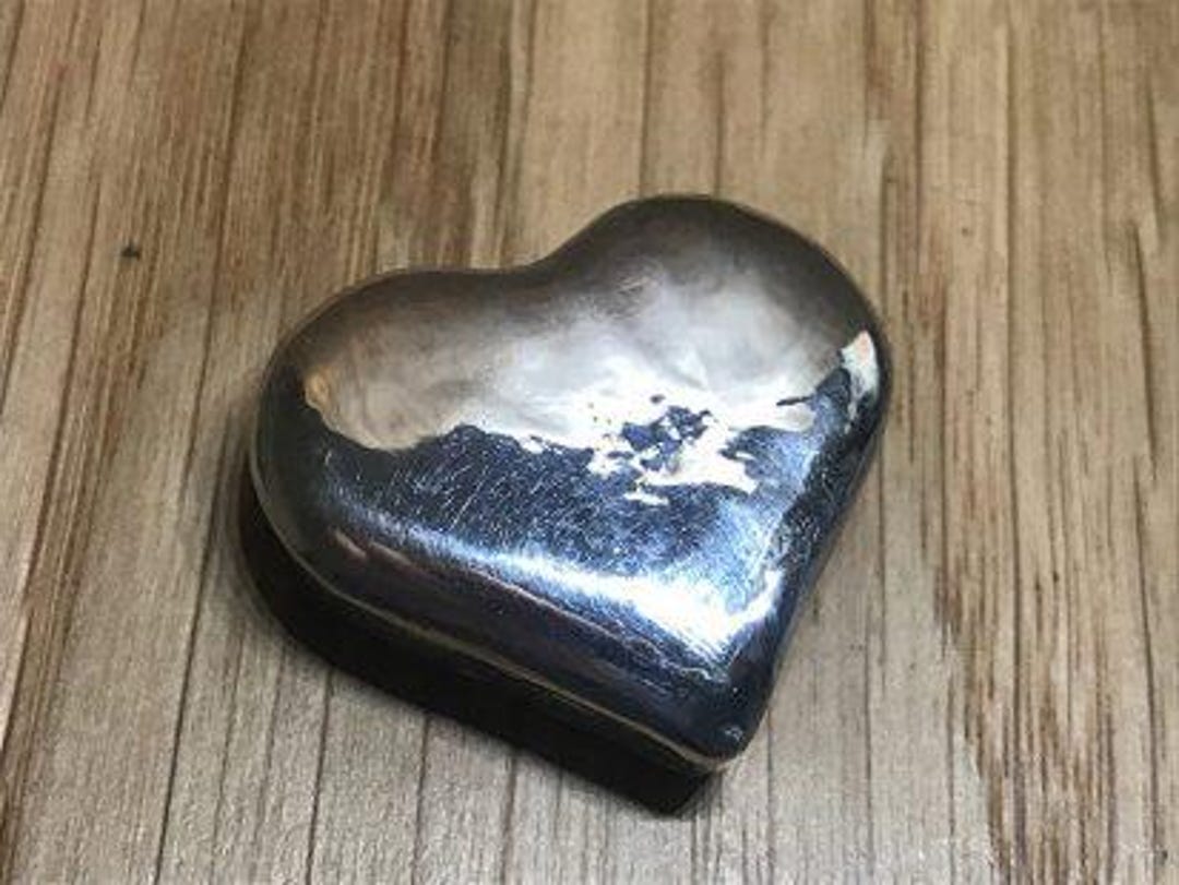 50g Heart Solid Silver, High Shine Finish, Unique Handmade Gift for ...