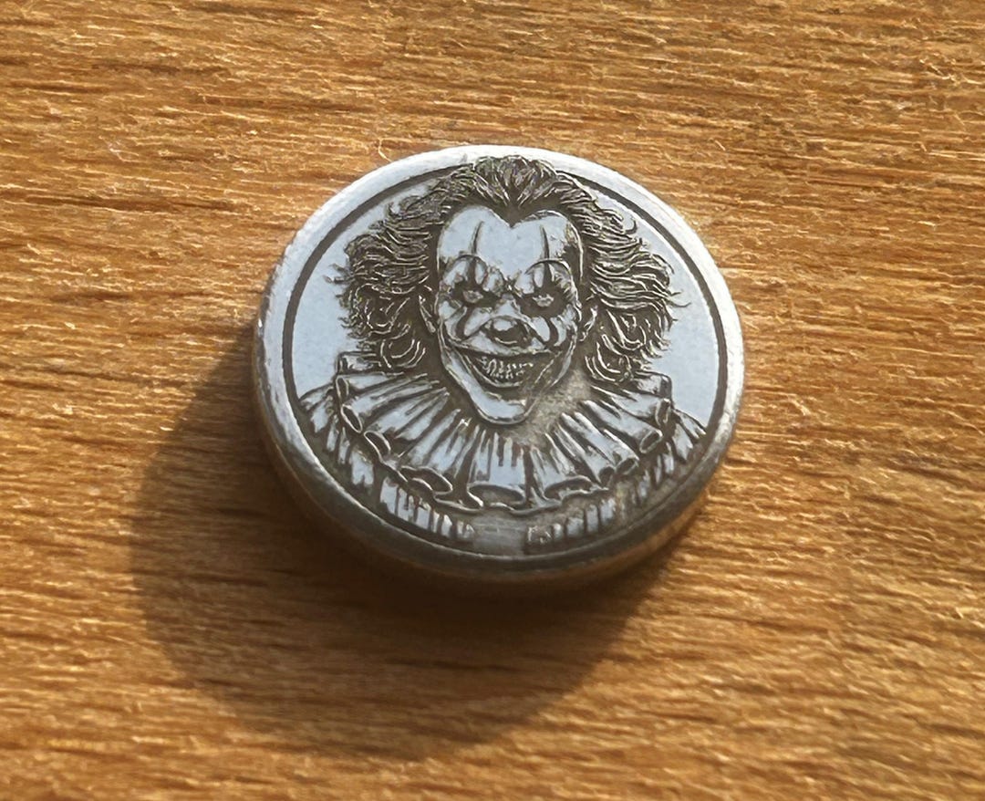 3g - Creepy Clown - Solid Silver - 999fs - Handmade - Quirky Gift for ...