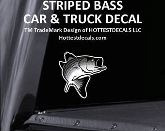 Striped bass decal | Etsy