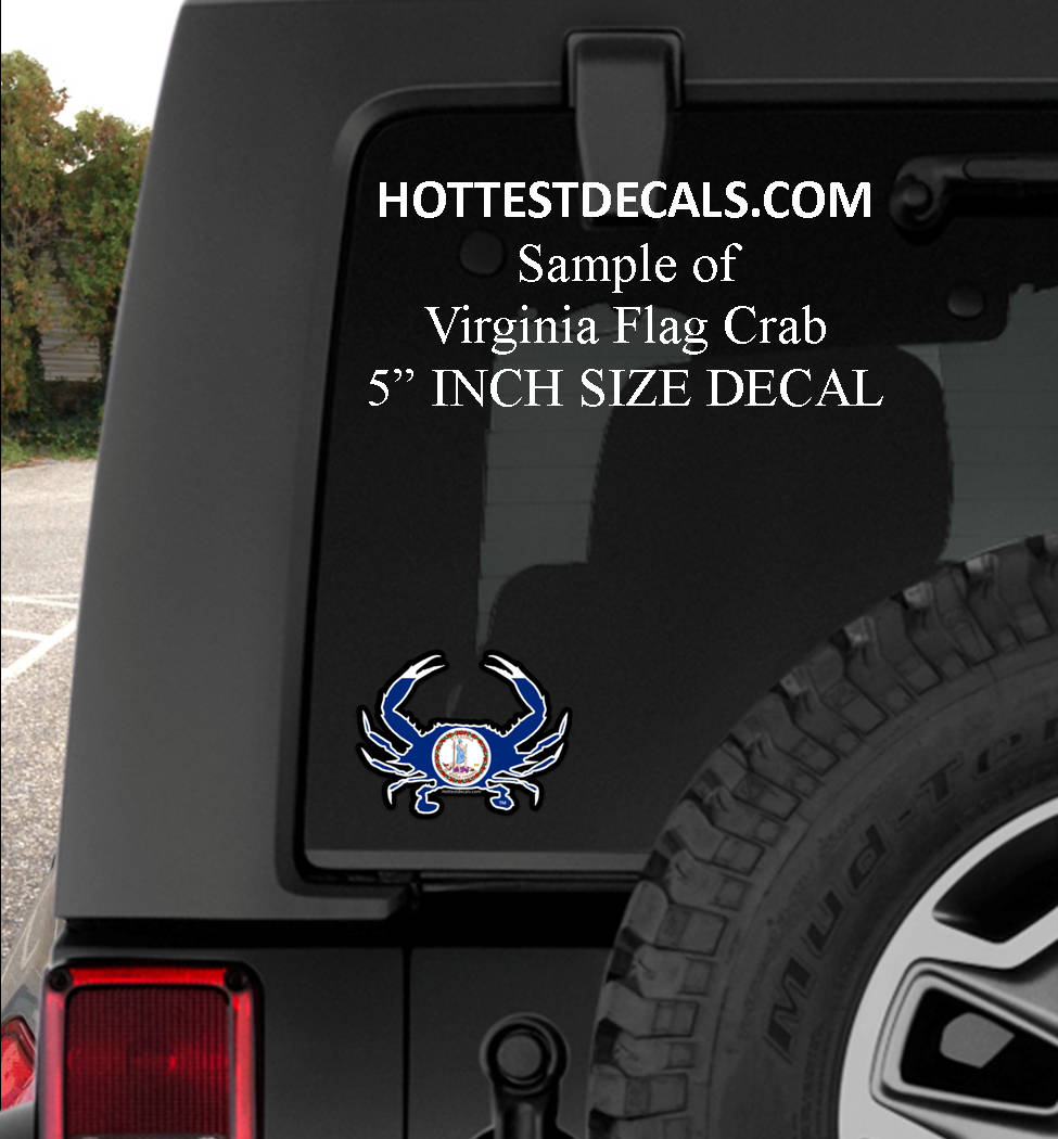 Virginia Crab Decal Car Sticker VA State Flag Chesapeake Bay - Etsy