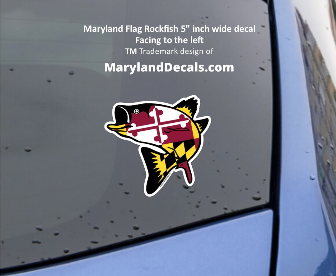 Maryland Flag Fish Decal Sticker ROCKFISH - Etsy