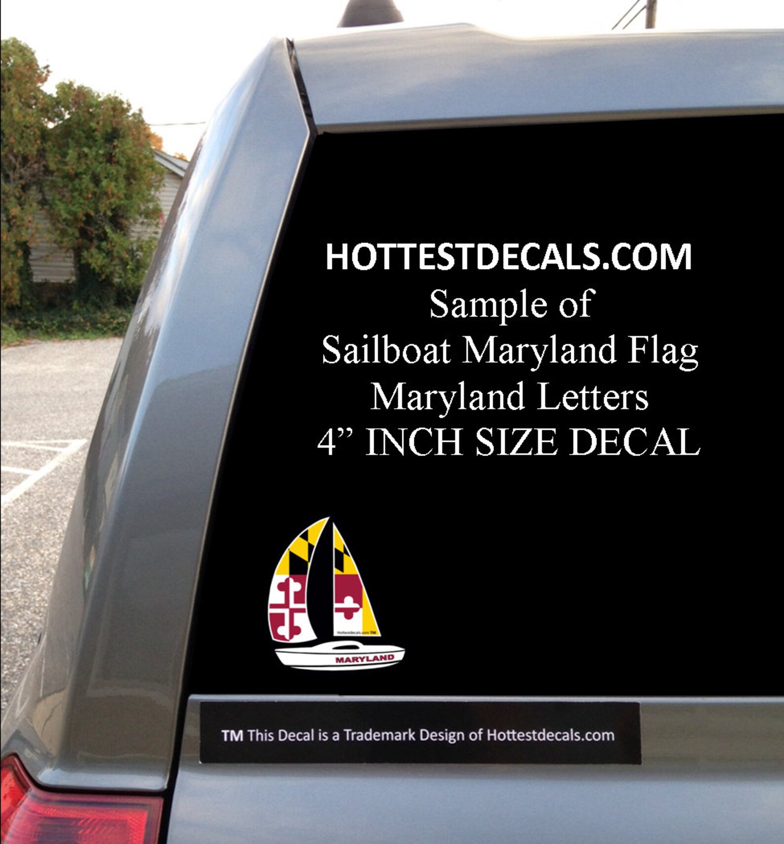 MARYLAND SAILBOAT Decal Car Sticker With Maryland State Name - Etsy