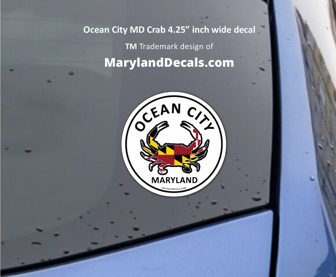 OCEAN CITY MARYLAND Decal 4 Inch Circle Car Sticker Truck Boat ...
