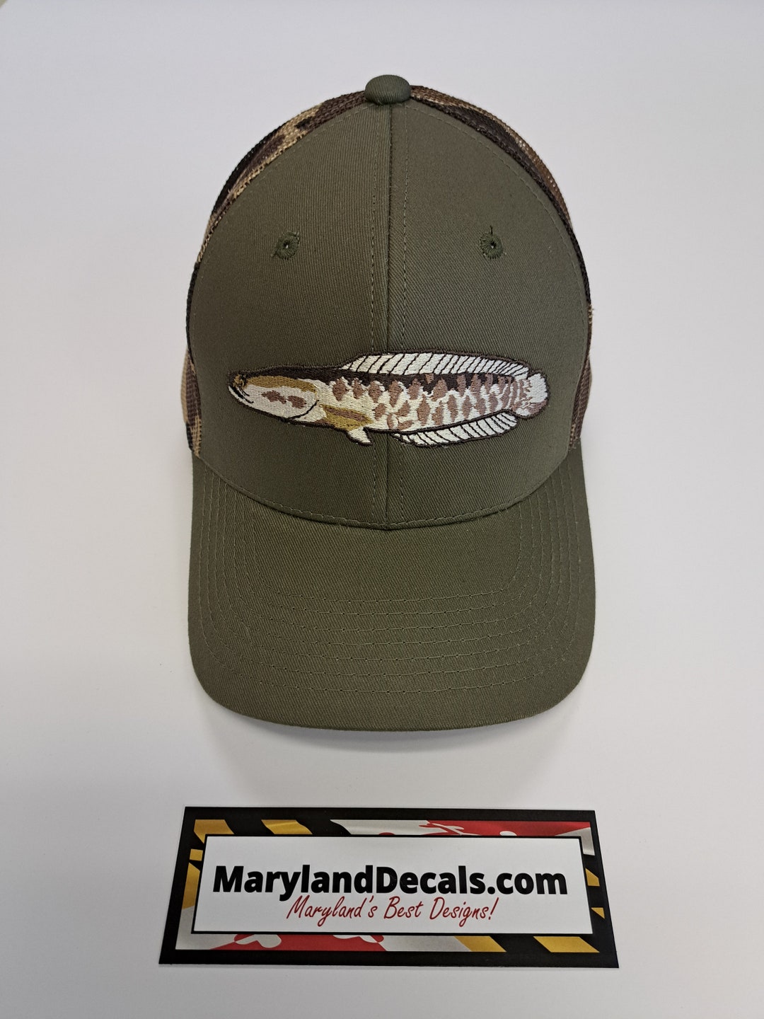 SNAKEHEAD FISH HAT Green & Camo Quality Embroidered Fishing Hat - Etsy