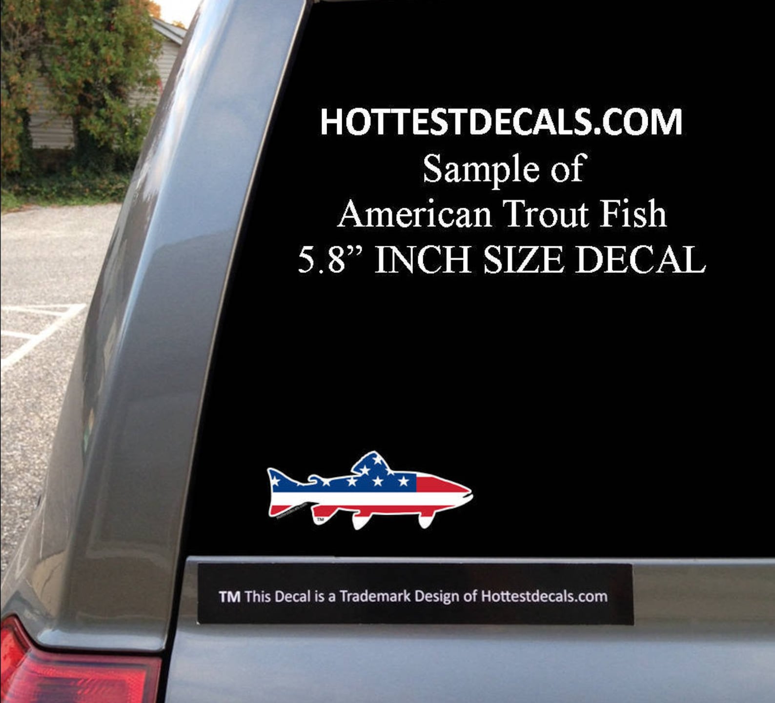 American Flag Fish Car Decal Sticker Truck Boat Trout Fish - Etsy UK