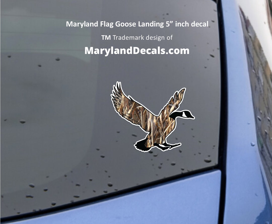 CANADIAN GOOSE DECAL Camo Sticker Car Truck Water Fowl Geese Maryland ...