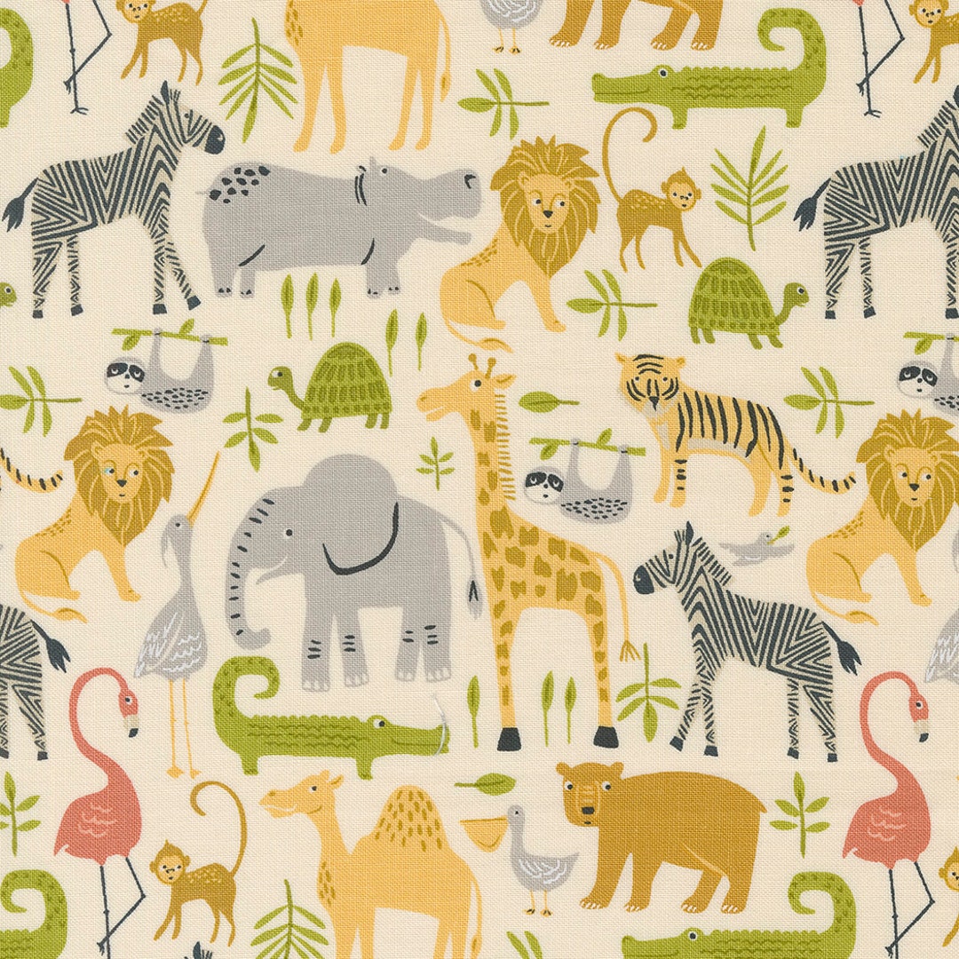 Noahs Ark Animal Parade Multiple Colors (stacy Iest Hsu by Moda) Priced ...