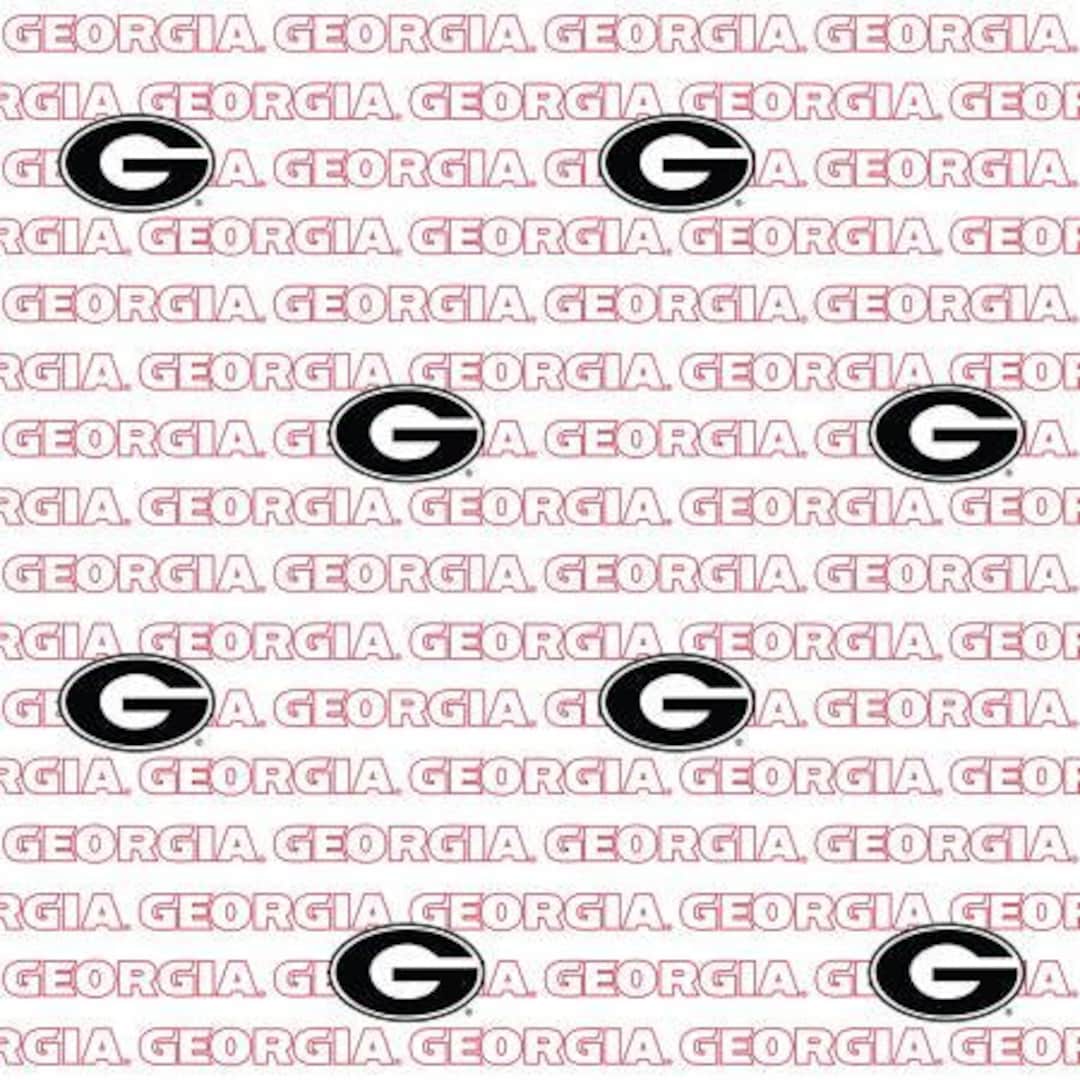 Ncaa-georgia Bulldogs White Block Letter -priced by the 1/2 Yard, Cut ...