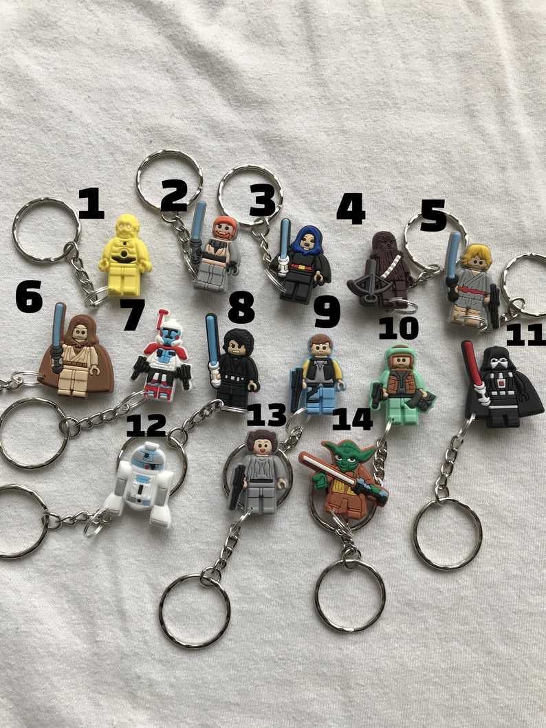 Star Wars Lego Custom Keyrings/Keychains cartoon cute emo | Etsy
