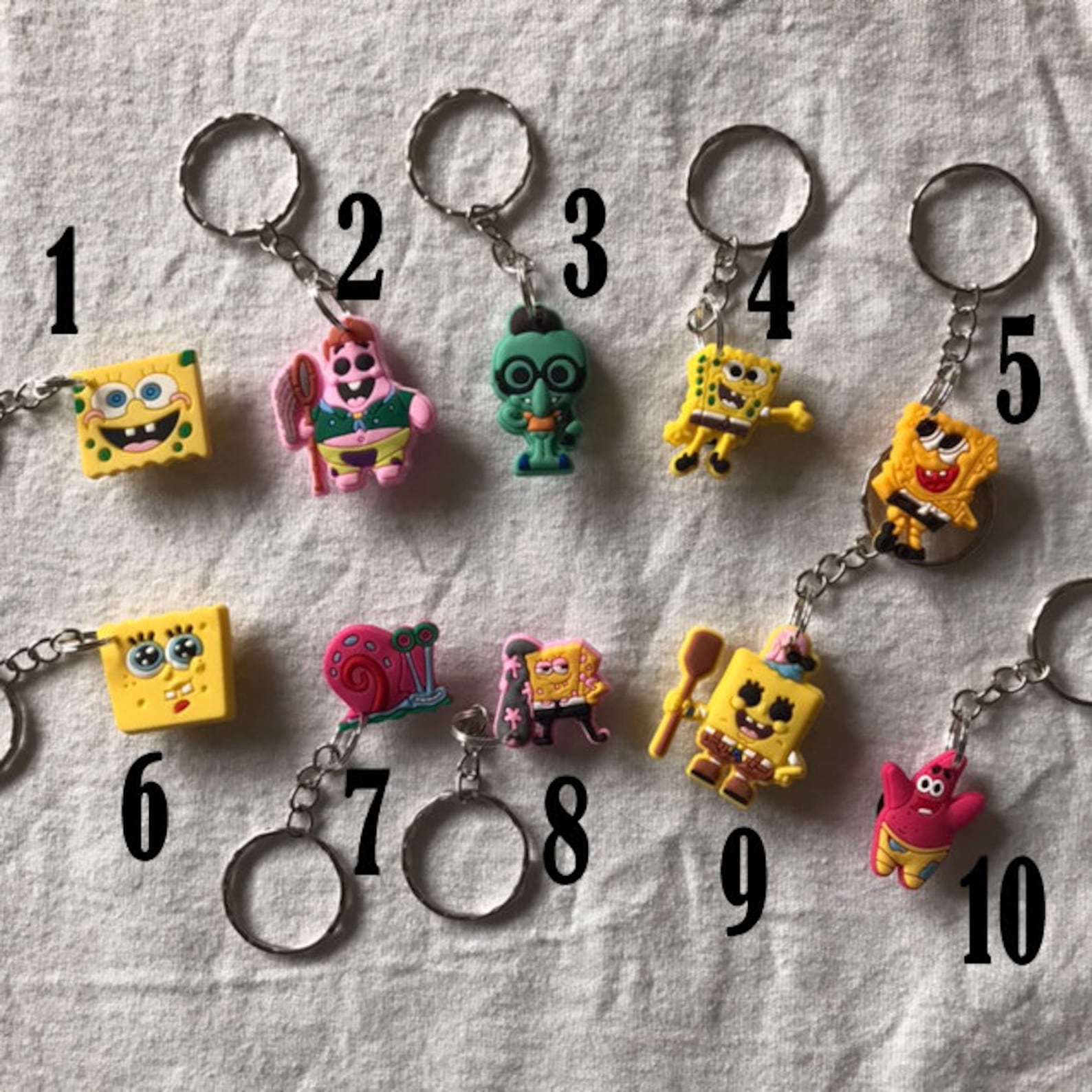 Spongebob Squarepants Keyrings/keychains Cartoon Cute Emo - Etsy