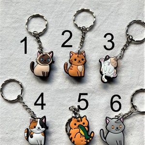 Cute Cat Kitten Keyrings/keychains | Cartoon Cute Emo Kids Goth Fun ...