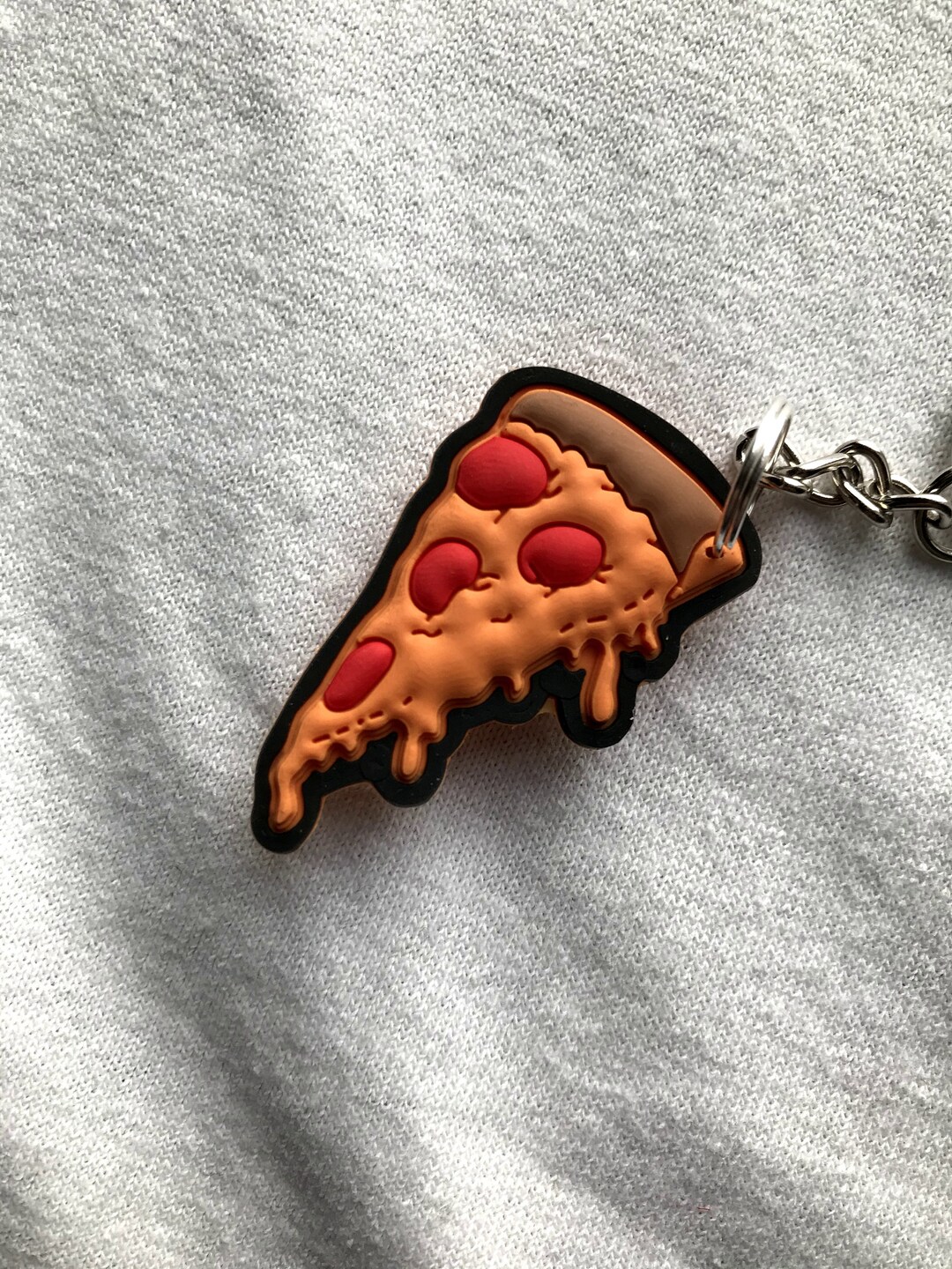 Pizza Slice Keyring/keychain | Cartoon Food Burger Emo Kids Goth Fun ...