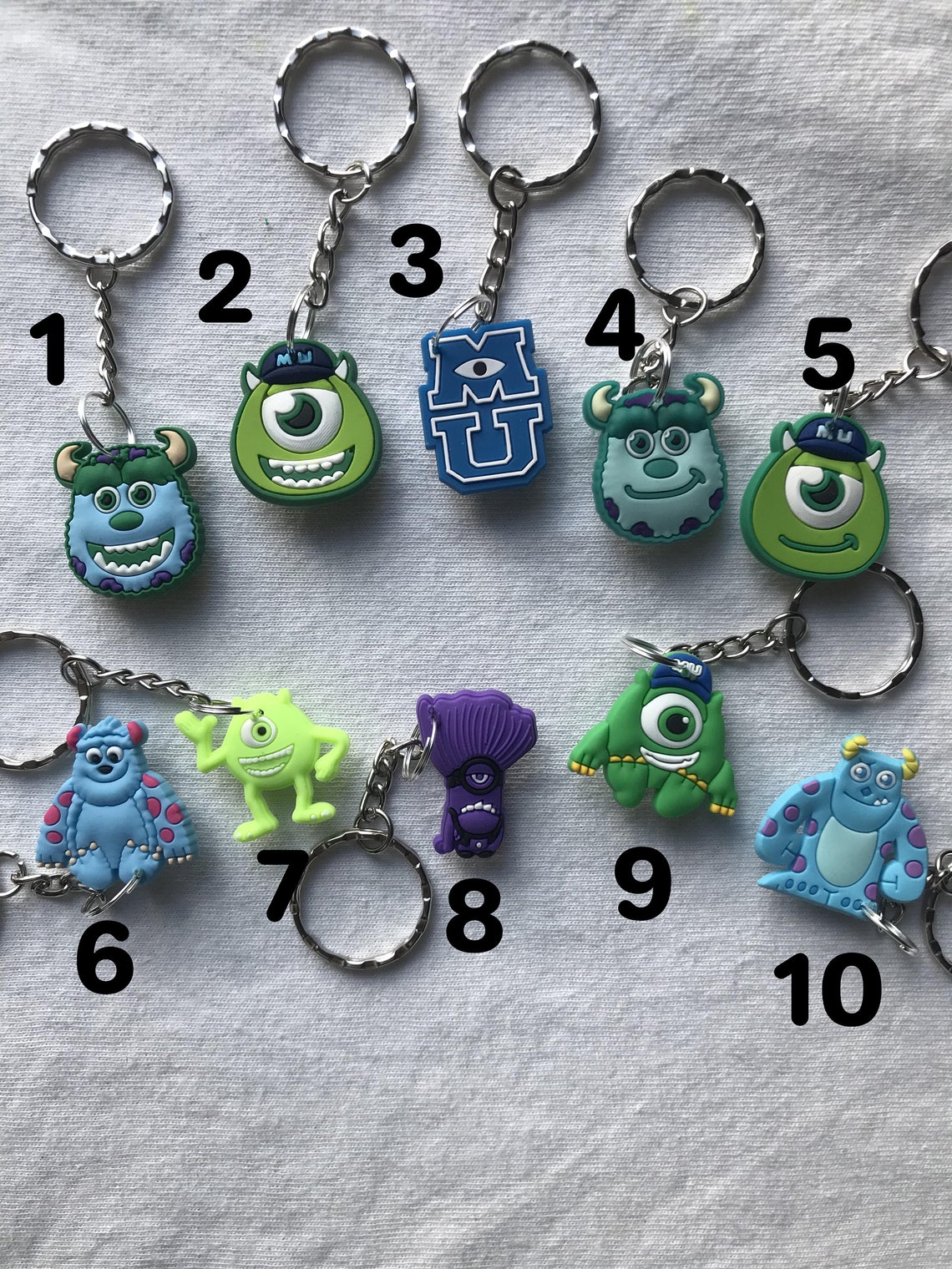Monsters Inc Keyrings/keychains Cartoon Cute Emo Kids Goth - Etsy
