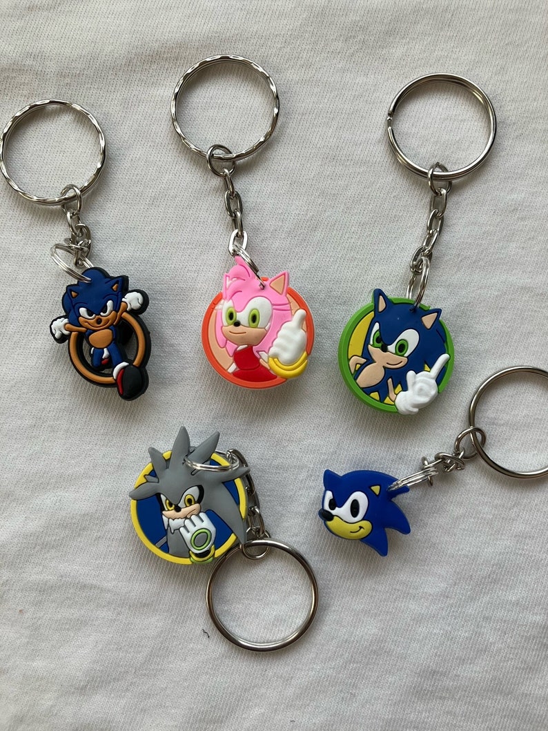 Sonic the Hedgehog Keyrings/keychains Cartoon Cute Emo Kids - Etsy