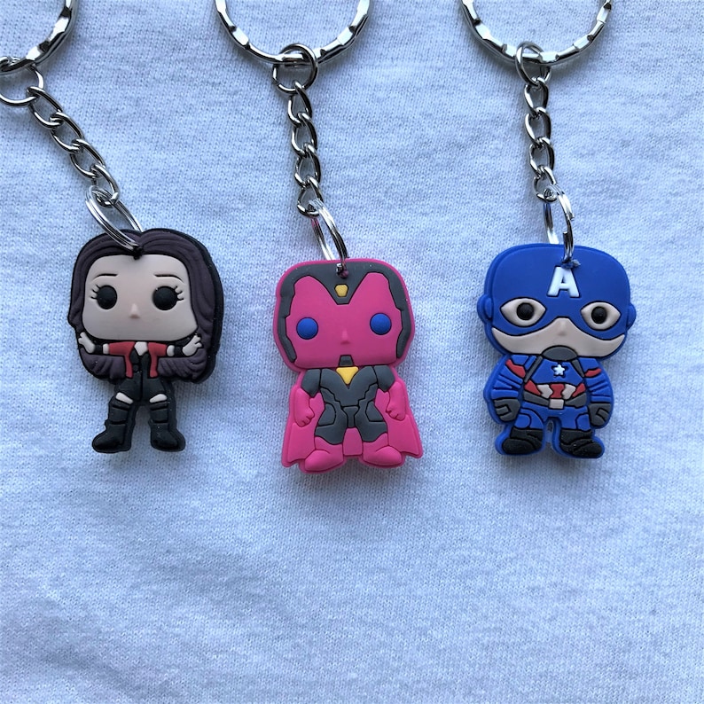 Avengers Marvel Keyrings/keychains Cartoon Guardians of | Etsy