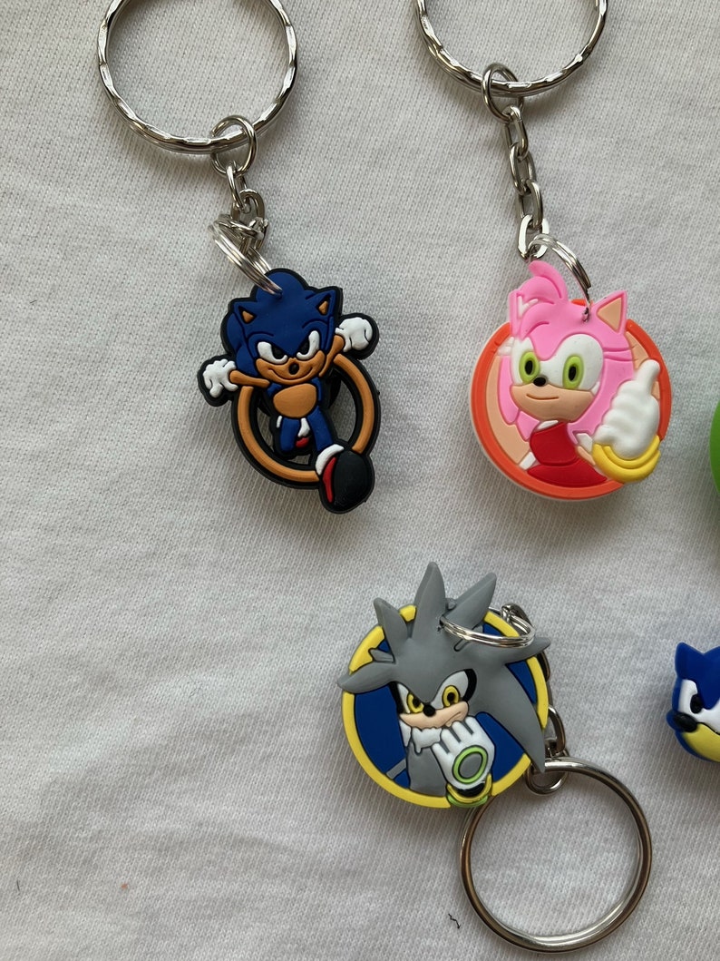 Sonic the Hedgehog Keyrings/keychains Cartoon Cute Emo Kids - Etsy