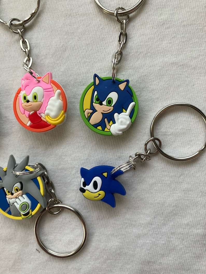 Sonic the Hedgehog Keyrings/keychains Cartoon Cute Emo Kids - Etsy
