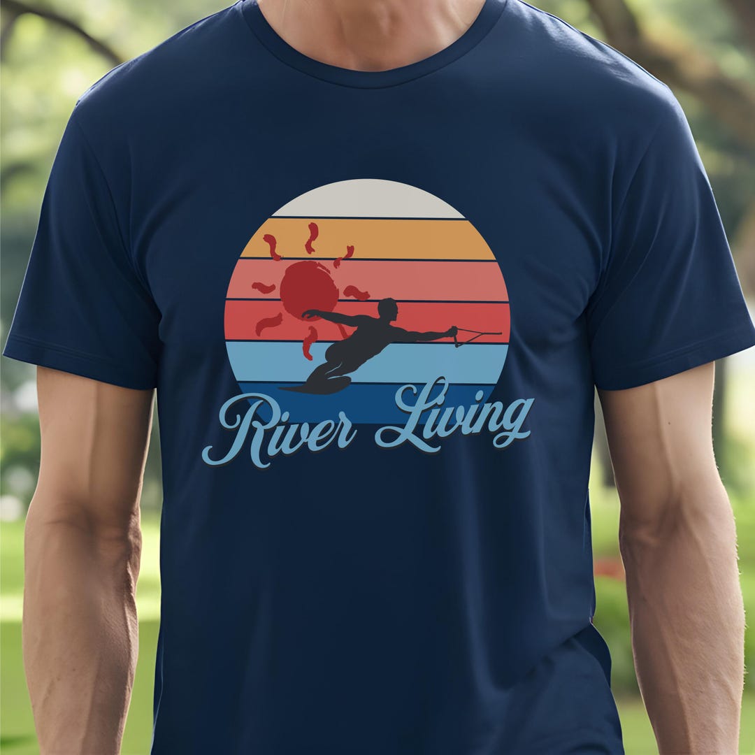 Retro Water Sports Shirt, Slalom Ski T-shirt, Sunset Water Skiing Tee ...