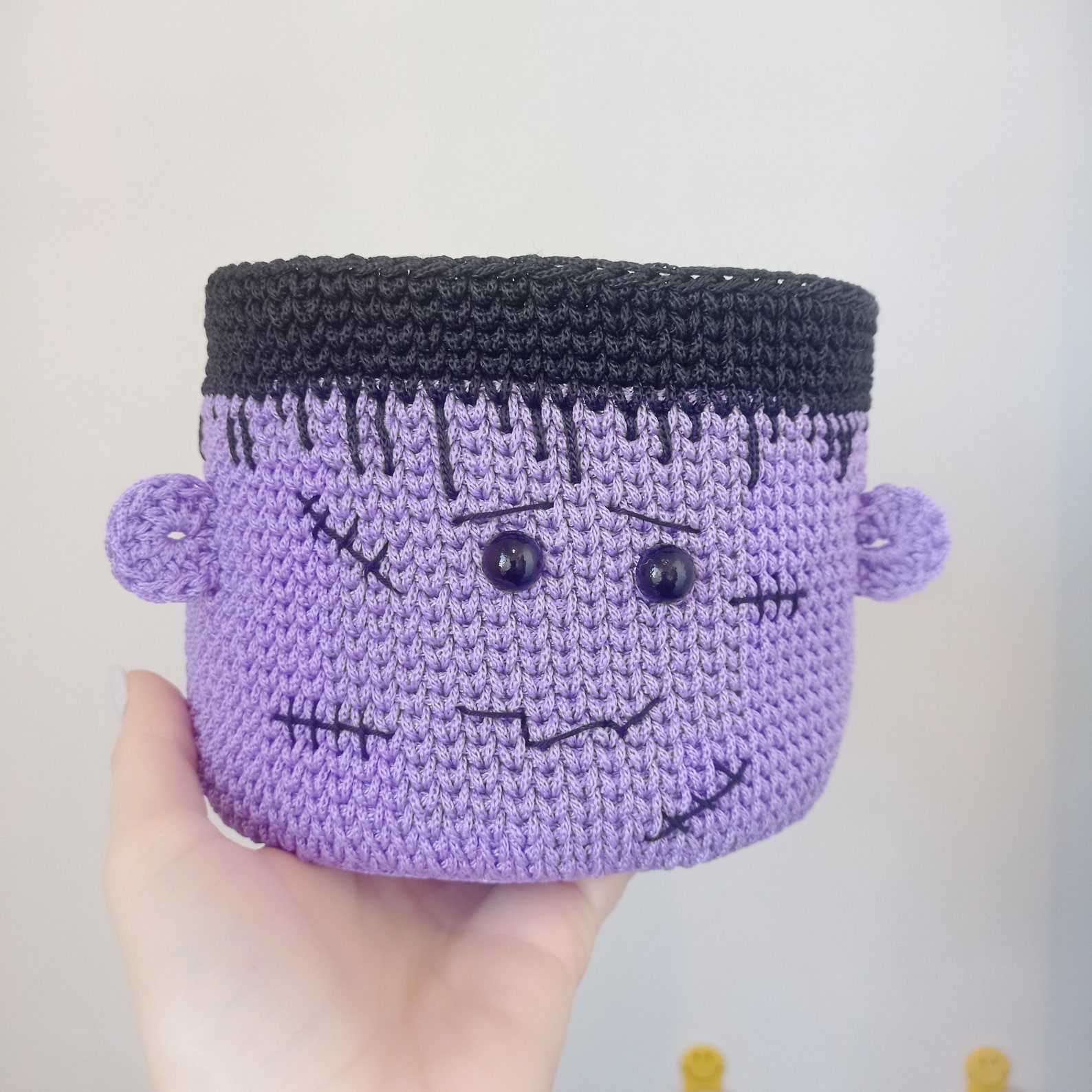 Crochet Frankenstein Candy Bowl - Handmade Crochet Craft - Ideal for ...