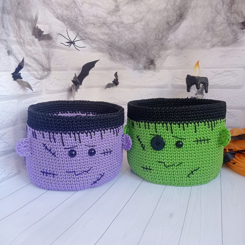 Crochet Frankenstein Candy Bowl - Handmade Crochet Craft - Ideal for ...