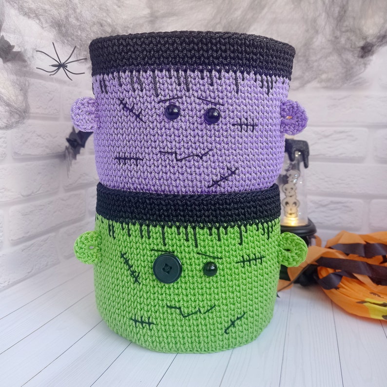 Crochet Frankenstein Candy Bowl - Handmade Crochet Craft - Ideal for ...