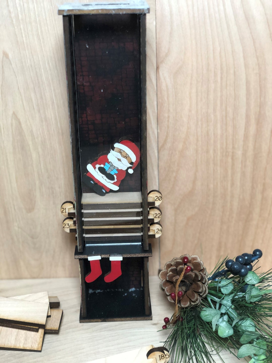 Christmas Countdown Santa Chimney - Christmas Countdown - Etsy