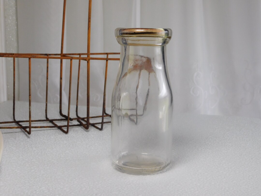 Vintage Half Pint Milk Bottle and Lid - Etsy