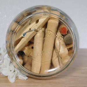 Vintage Clothes Pins and Jar, 30+ - Etsy
