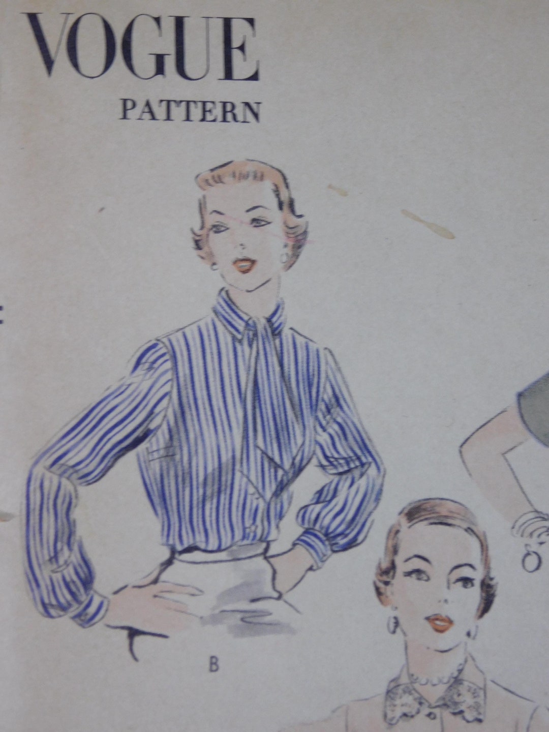 Vintage Vogue Blouse Pattern 7298 From 1951, Original Unused - Etsy