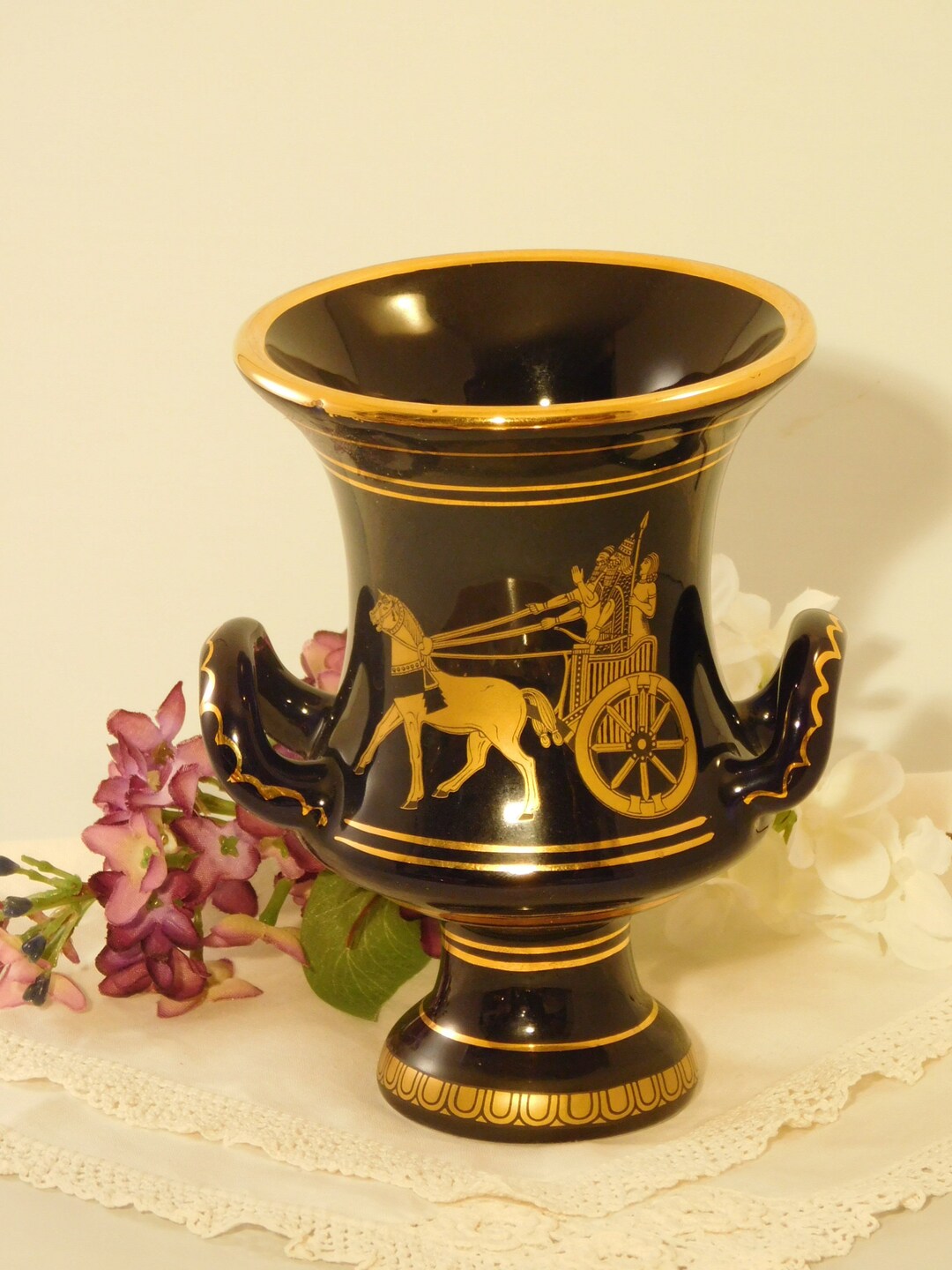 Vintage Greek Vase With 24K Gold - Etsy